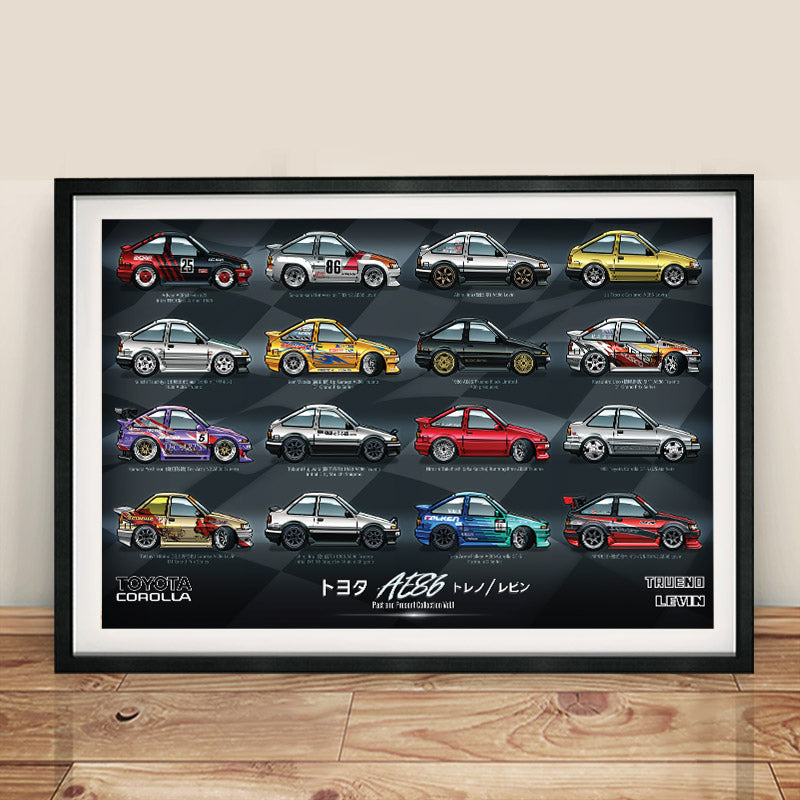 AE86 Past and Present Collection Poster Print – YanimatorART