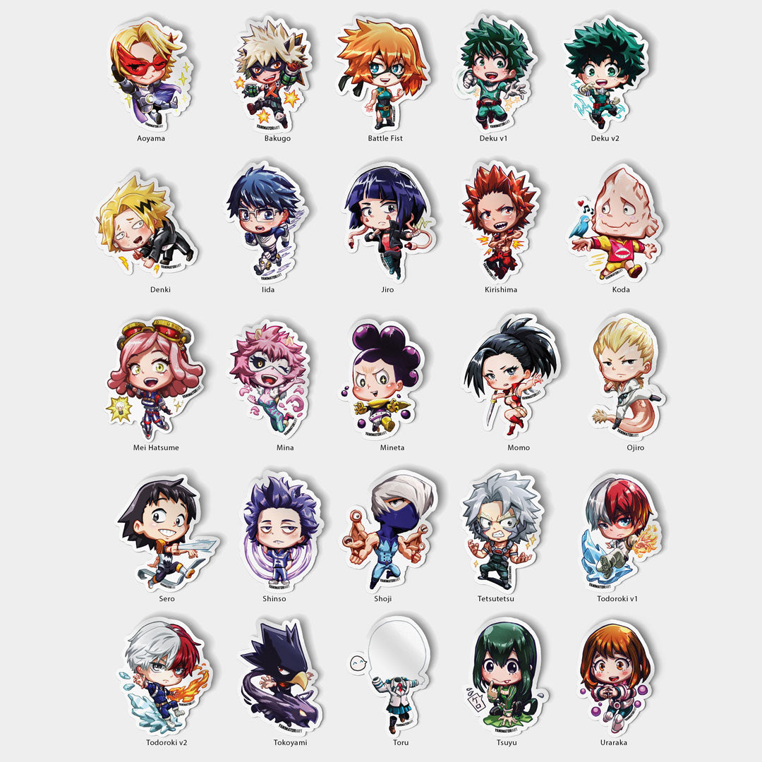 Hero Academy Student Vinyl Sticker FULL SET [25 PCS] – YanimatorART