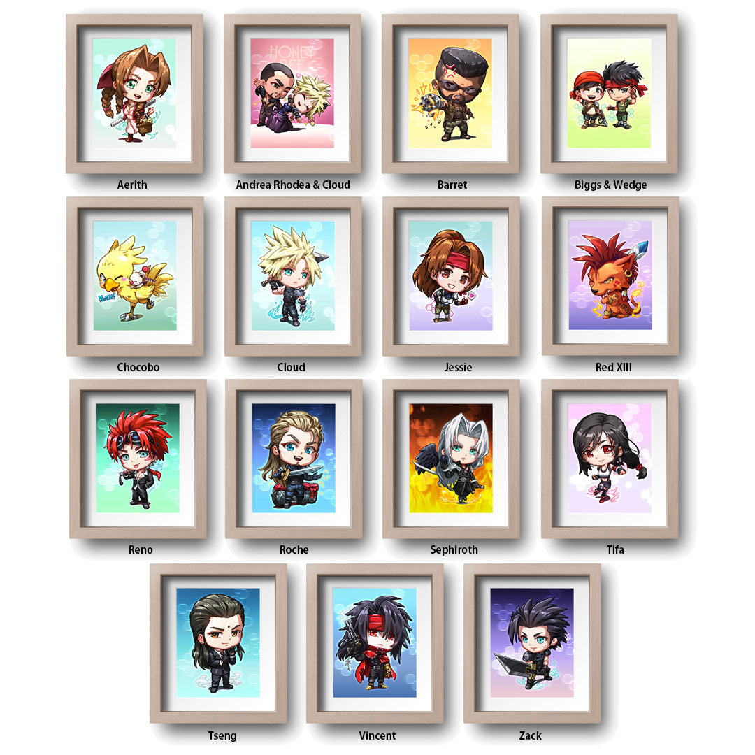 FF7 Remake Mini Print FULL SET [15 PCS] – YanimatorART