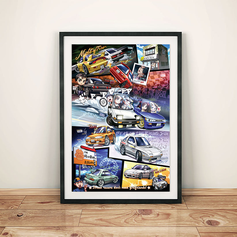 Initial D: Stage 1 Chibi Car Poster Print - First Stage – YanimatorART